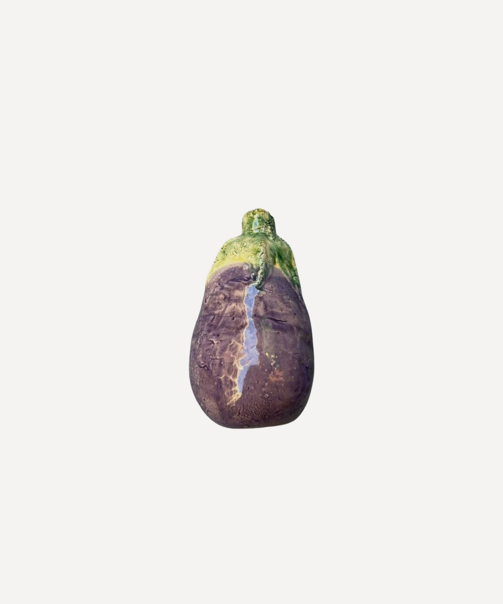 Handmade Ceramic Aubergine – Glossy Glazed Stoneware Decor | Marla Primrose