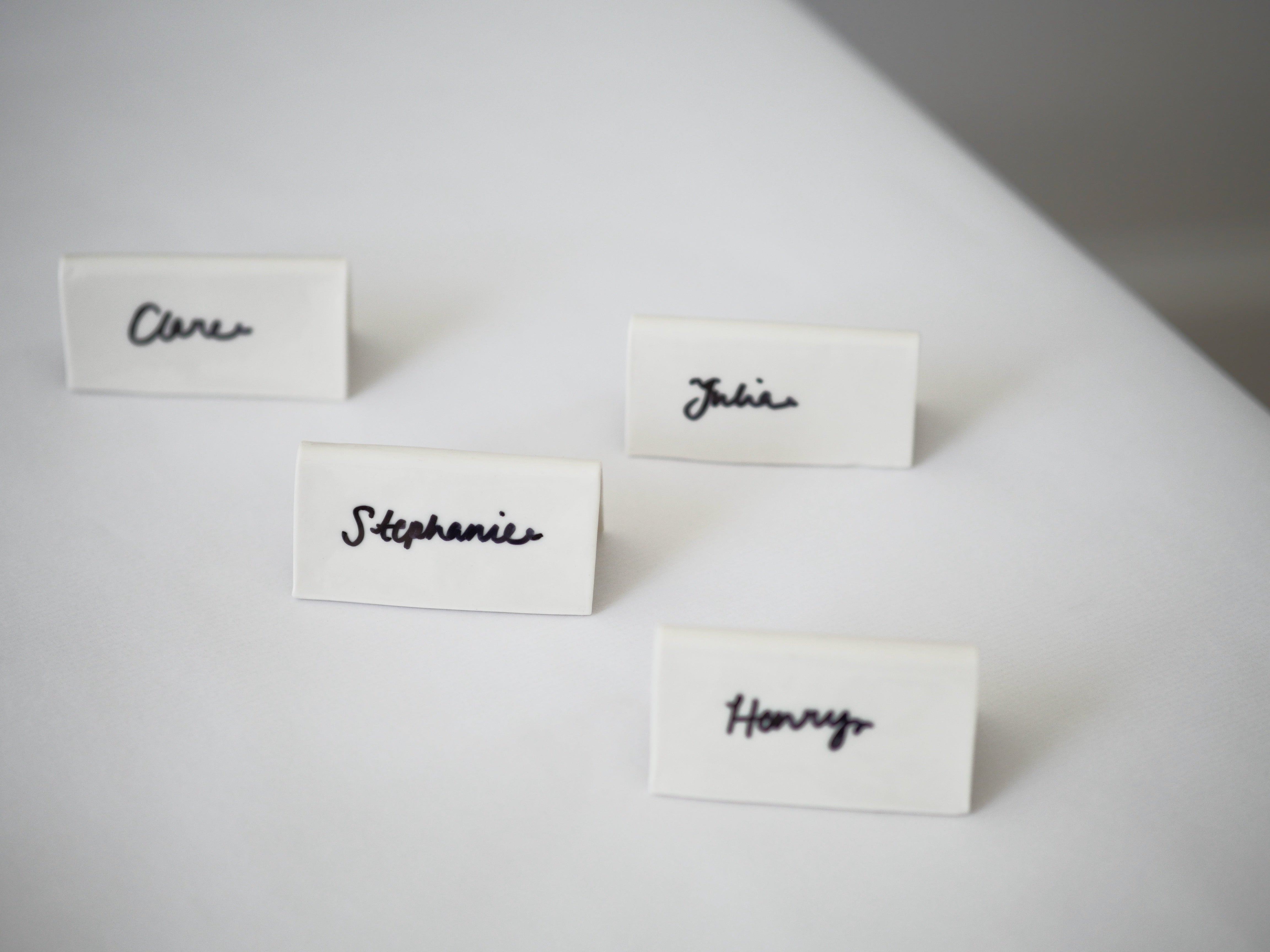 Handmade Reusable Porcelain Ceramic Name Card – Marla Primrose